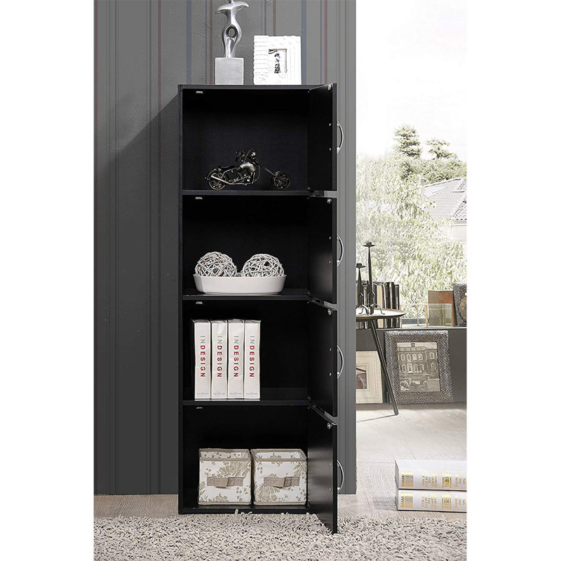 Hodedah import 5 shelf bookcase black store
